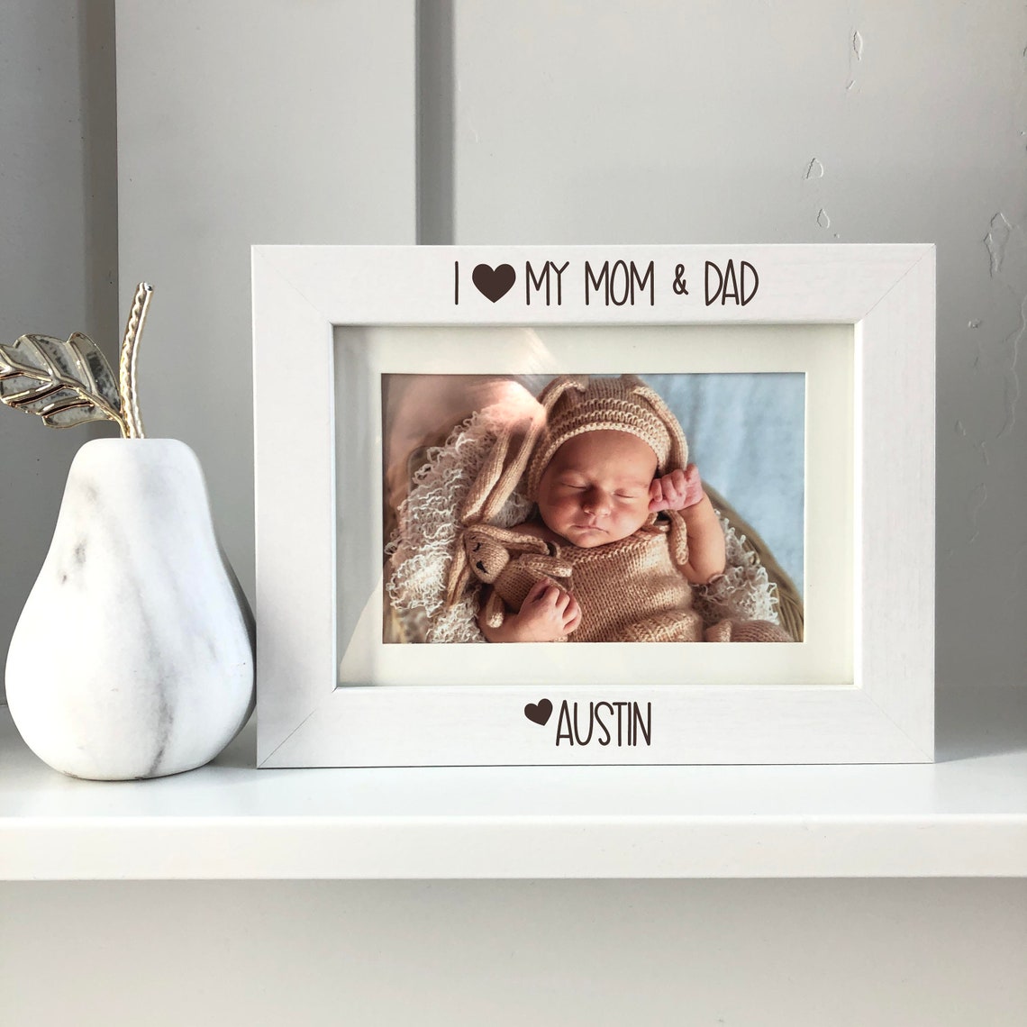 I Love My Mom and Dad Picture Frame Custom Picture Frame From | Etsy