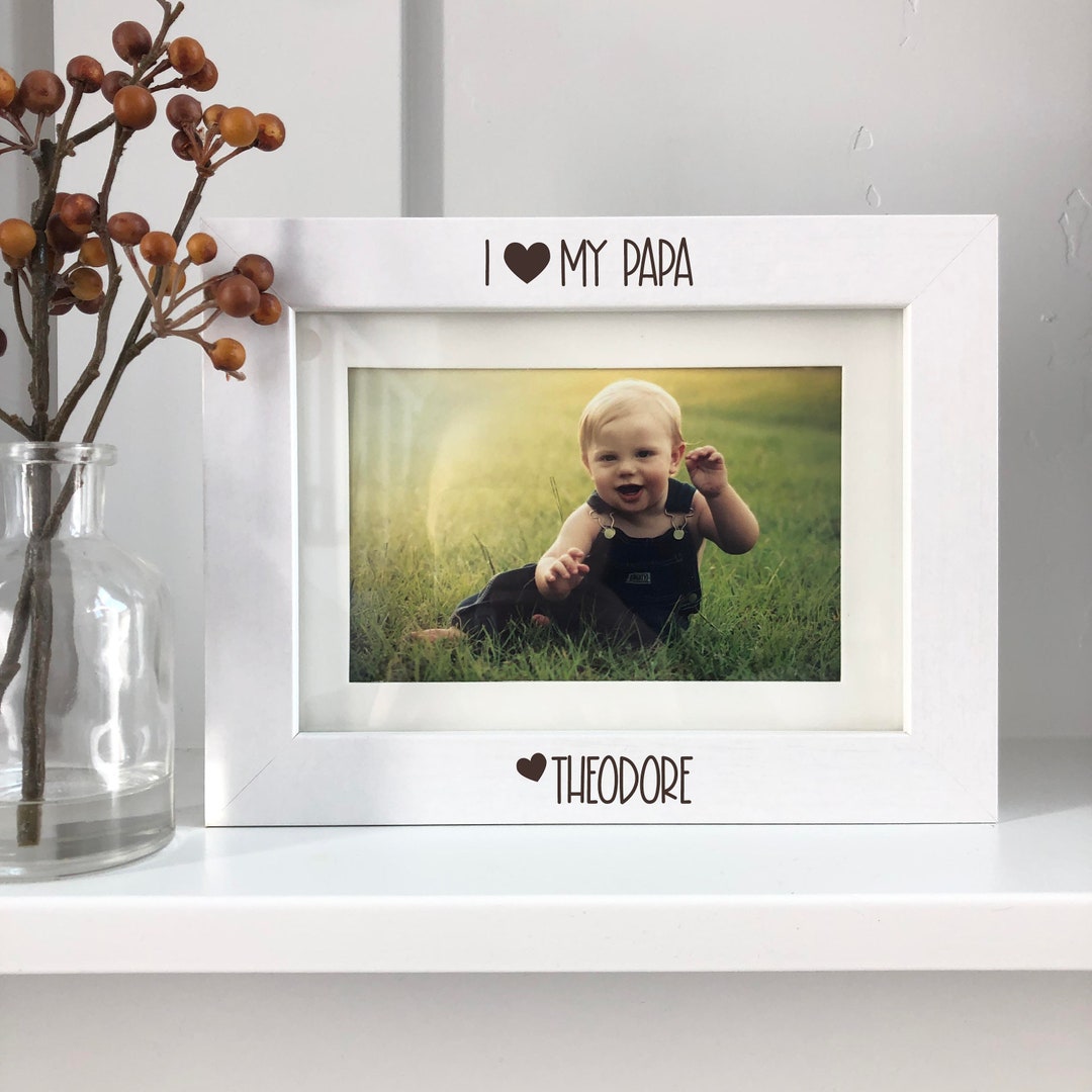 I Love My Papa Picture Frame, Engraved Picture Frame for Papa, Custom ...