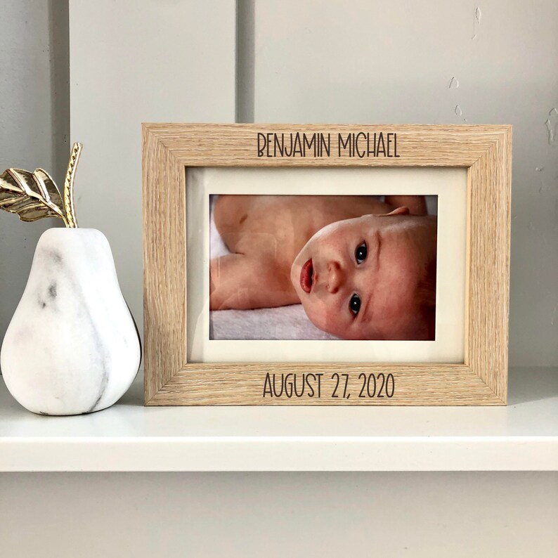 Engraved Personalized Name and Birthdate Picture Frame Custom - Etsy