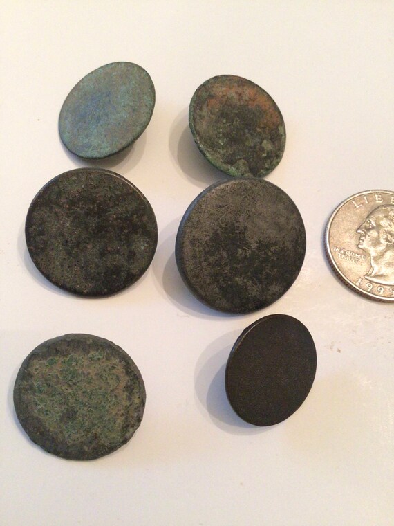 1800s Colonial Flat Buttons 6 Colonial Flat Buttons Dug in - Etsy