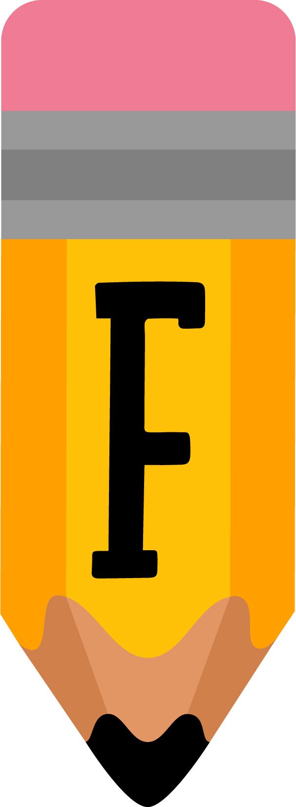 Pencil Alphabet Letters Clip Art Set PNG Files Digital Download - Etsy