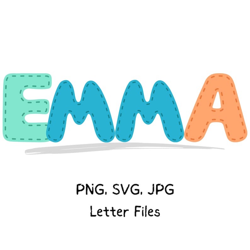 Emma Name Letters PNG, SVG, PNG Digital Download Files - Etsy