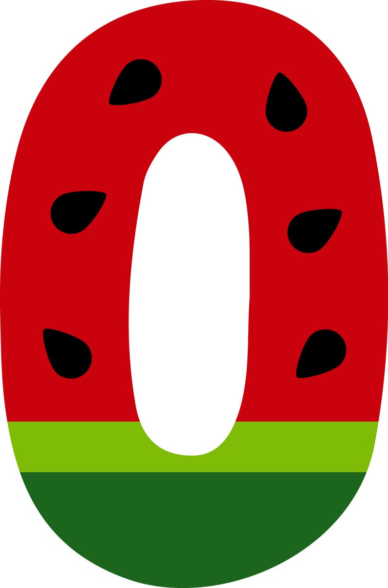 PNG Files Watermelon Numbers Clip Art Set Digital Download Summer Time ...