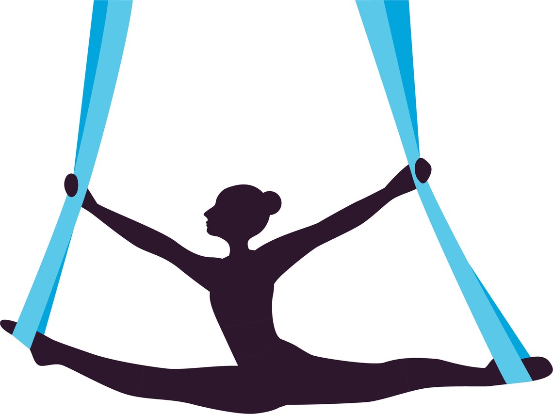 PNG- Aerial Yoga Silhouette Clip Art Set, PNG Files - Etsy