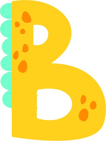 Cartoon Dinosaur Alphabet Letters Clip Art Set, PNG Files Digital ...