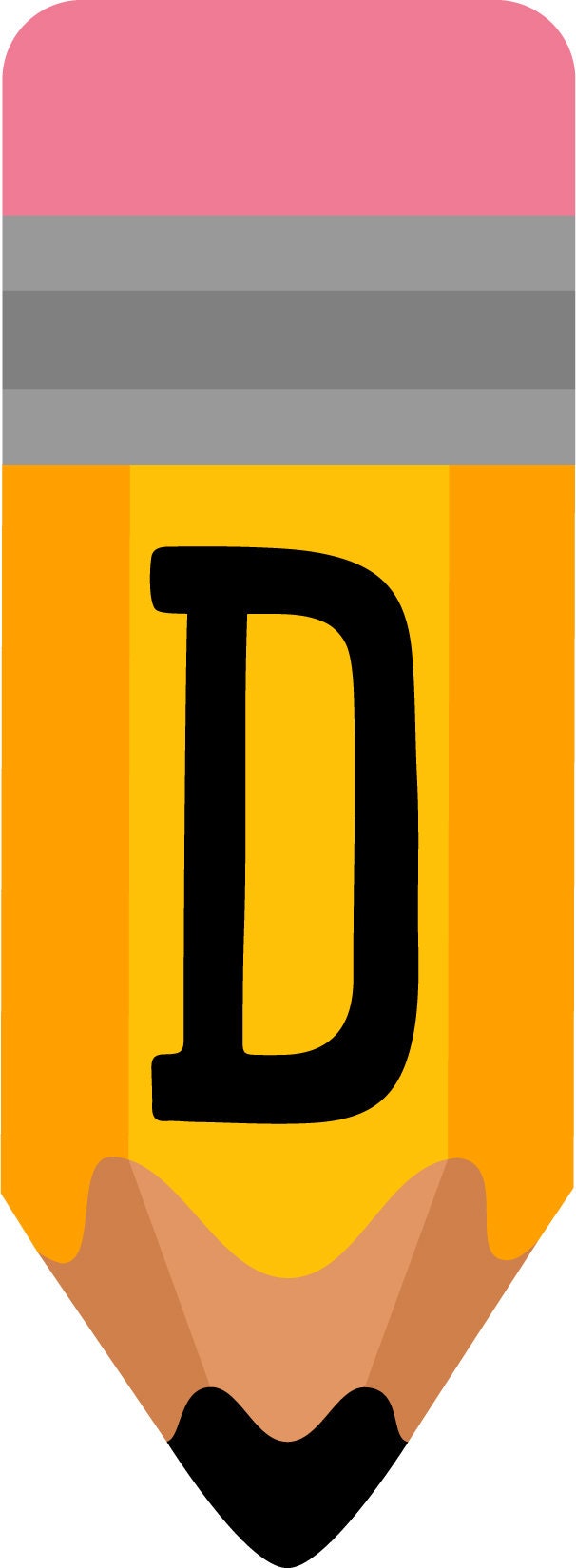 Pencil Alphabet Letters Clip Art Set PNG Files Digital Download - Etsy