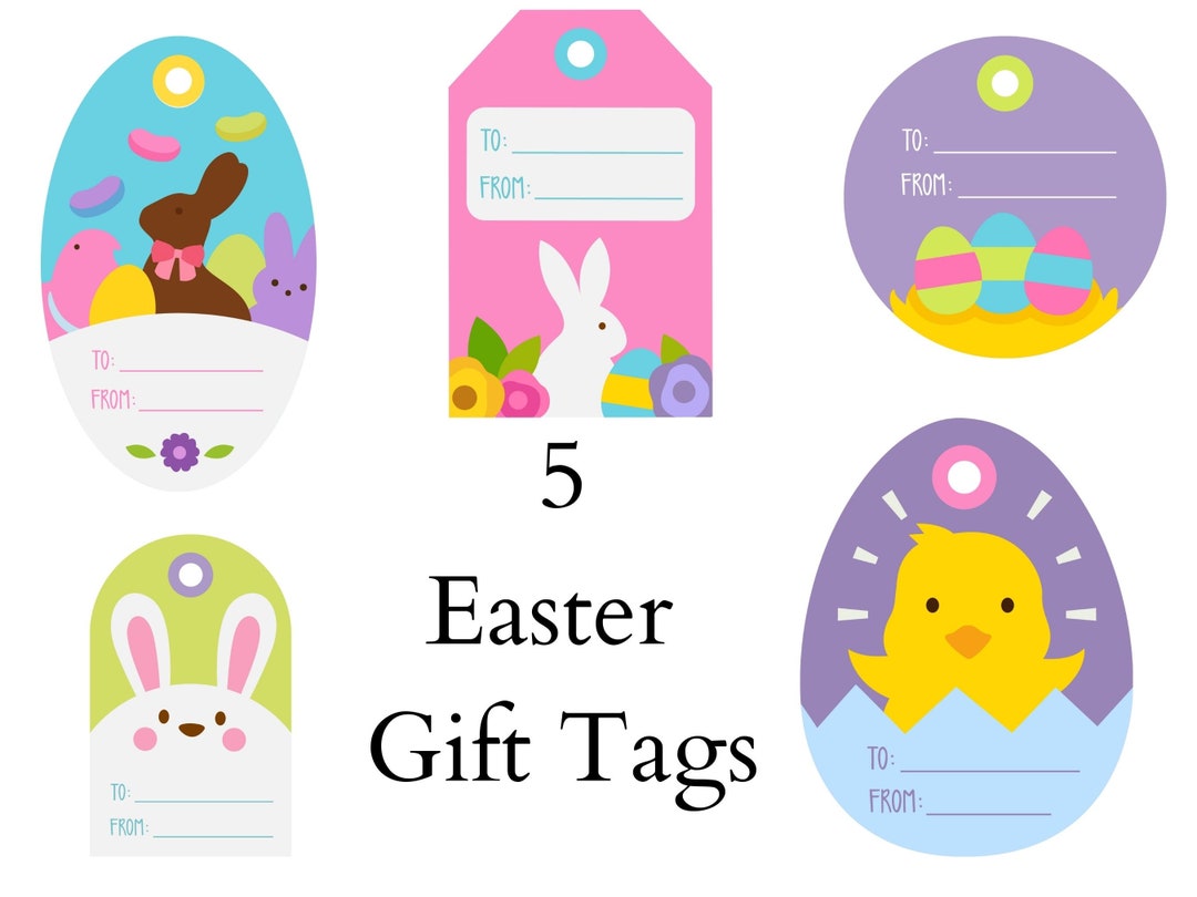 Easter Gift Tags Clip Art Set, PNG Files - Etsy Canada