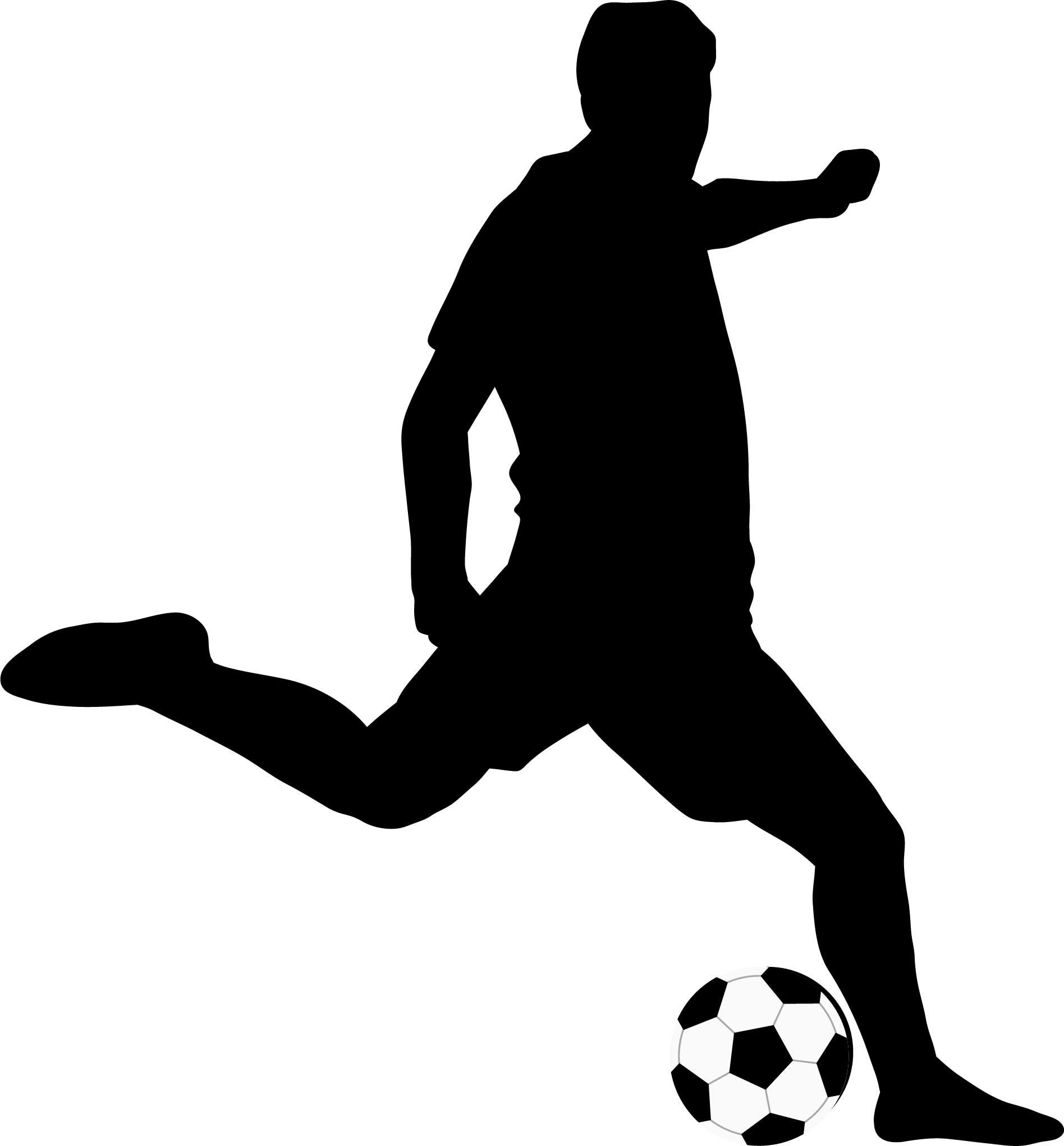 Soccer Players Silhouette Clip Art Set, PNG Files - Etsy