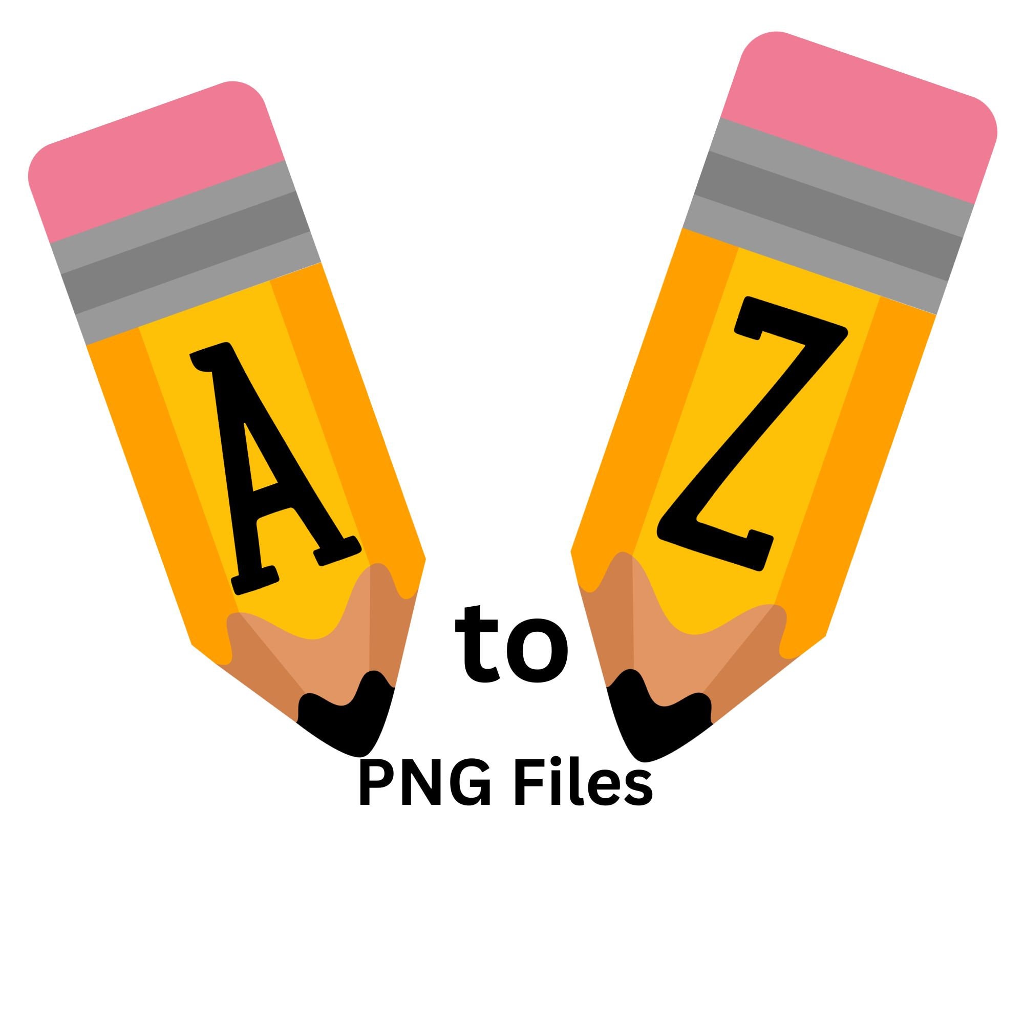 Pencil Alphabet Letters Clip Art Set PNG Files Digital Download - Etsy