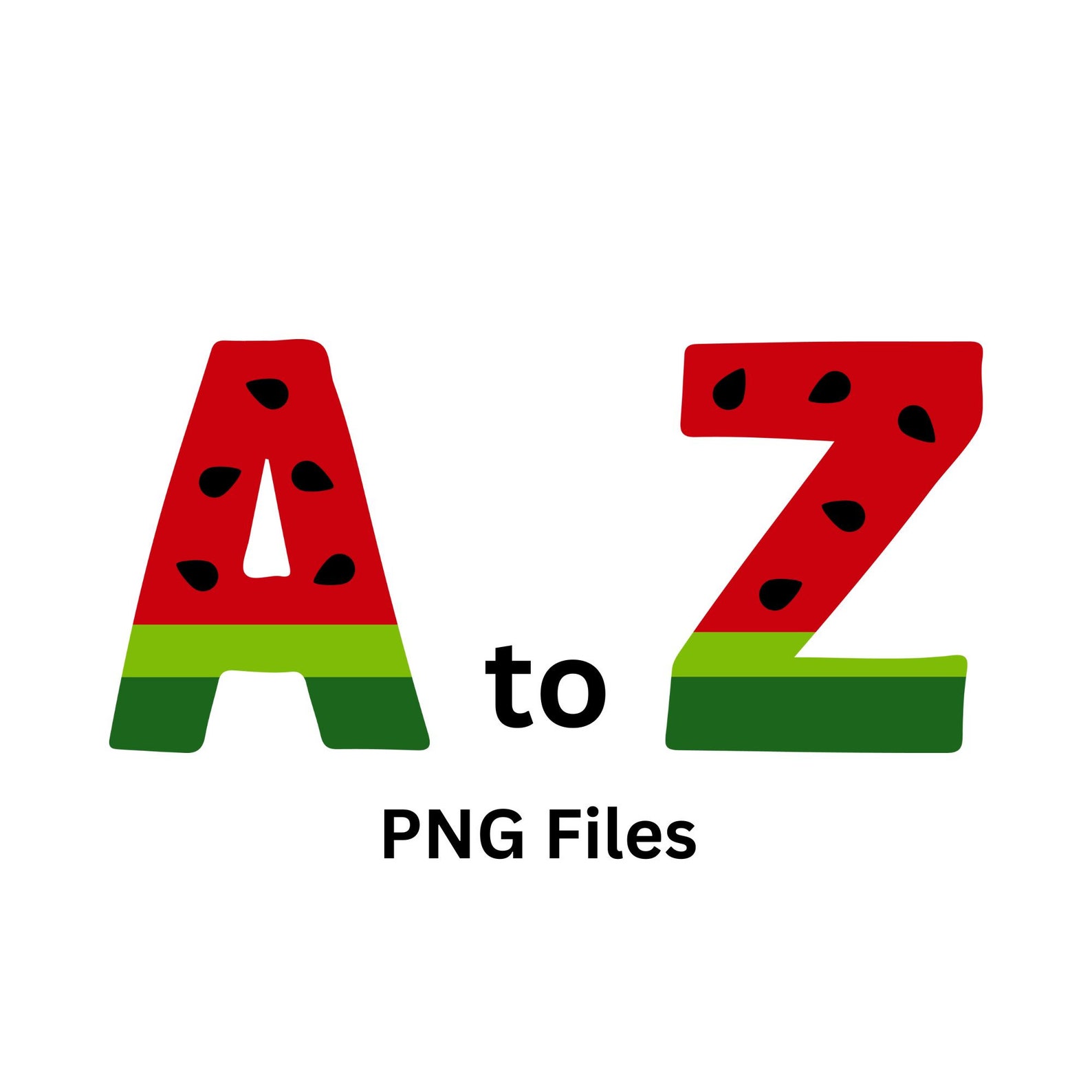 Watermelon Letters Clip Art Set - Digital Download PNG Files - Etsy