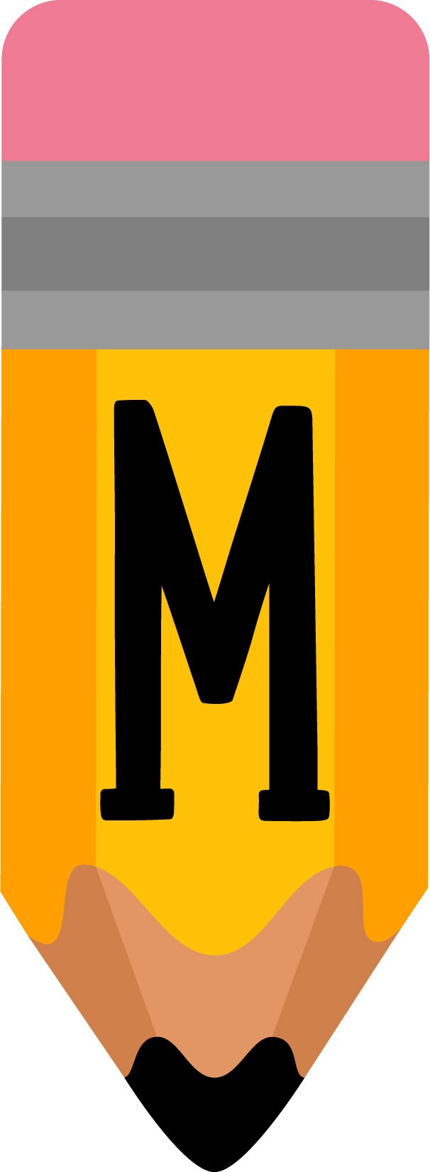 Pencil Alphabet Letters Clip Art Set PNG Files Digital - Etsy UK