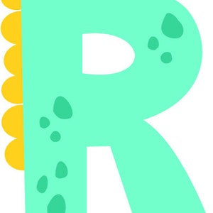 Cartoon Dinosaur Alphabet Letters Clip Art Set, PNG Files Digital ...