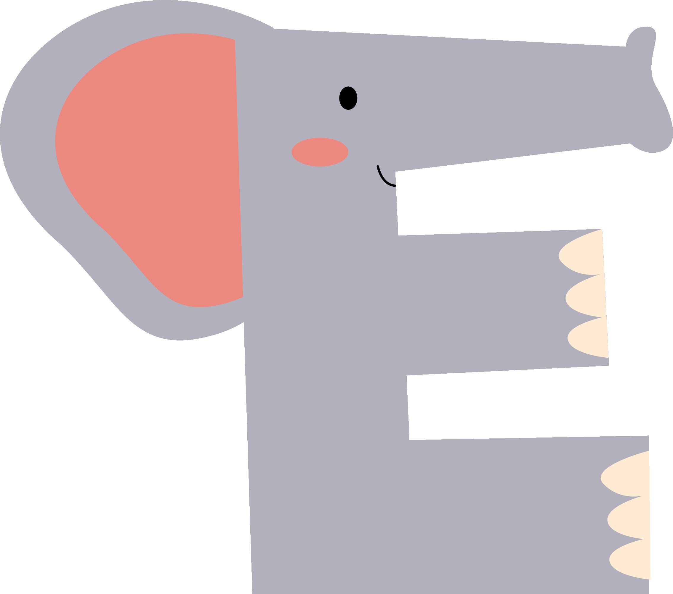 Cute Animal Alphabet Letters Clip Art Set, PNG Files Digital Download ...