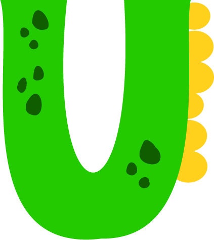 Cartoon Dinosaur Alphabet Letters Clip Art Set PNG Files - Etsy