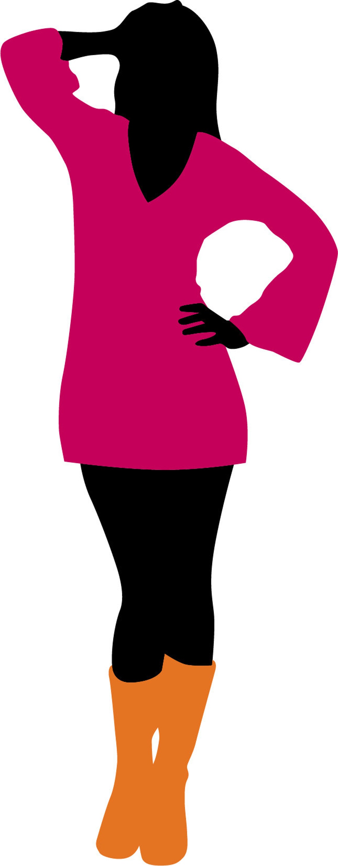 1970s People Fashion Silhouette Clip Art Set, PNG Files - Etsy