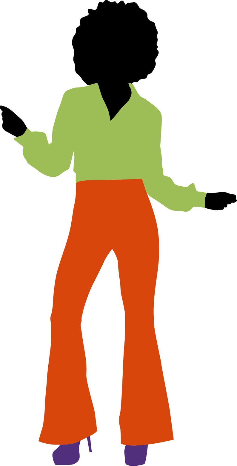 1970s People Fashion Silhouette Clip Art Set, PNG Files - Etsy