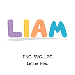 Liam Name Letters PNG, SVG, PNG Digital Download Files - Etsy