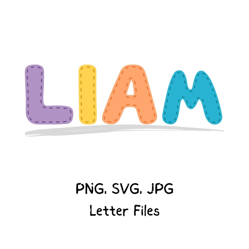 Liam Name Letters PNG, SVG, PNG Digital Download Files - Etsy