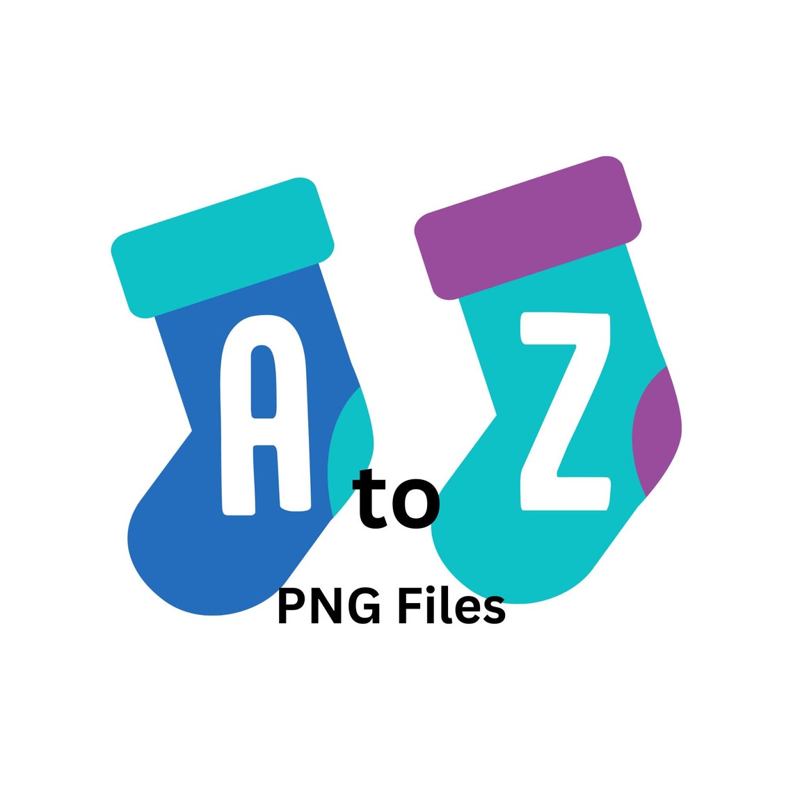 Christmas Stockings Alphabet Letters Clip Art Set Digital Download PNG ...