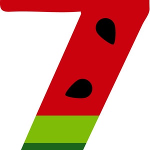 PNG Files Watermelon Numbers Clip Art Set Digital Download Summer Time ...