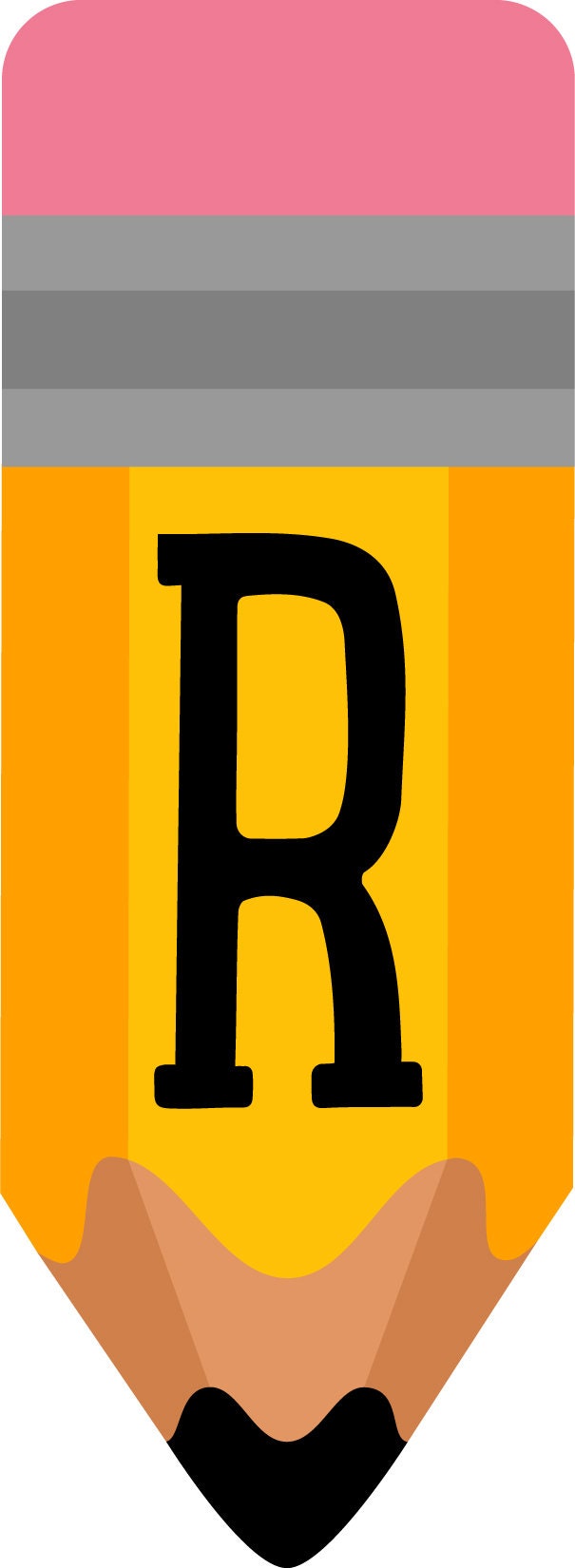 Pencil Alphabet Letters Clip Art Set PNG Files Digital - Etsy UK