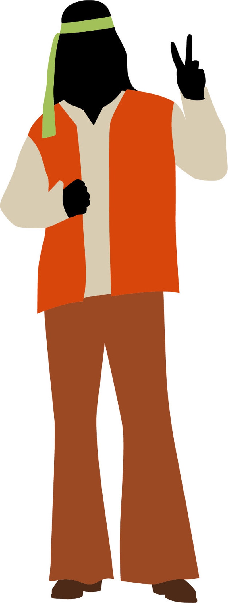 1970s People Fashion Silhouette Clip Art Set, PNG Files - Etsy