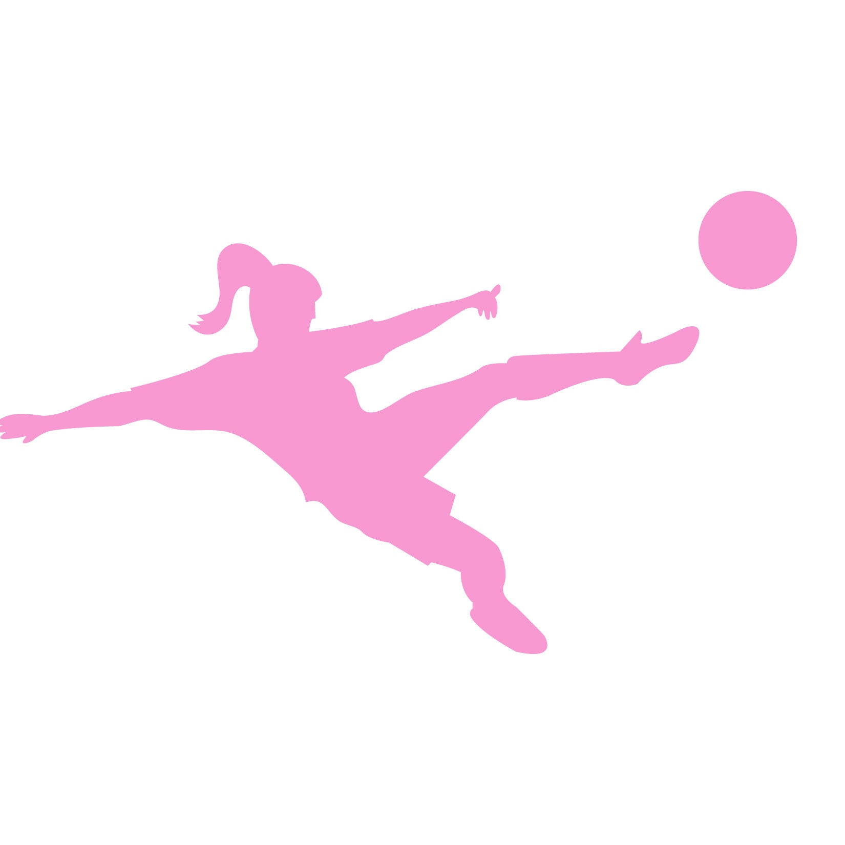 Pink Soccer Players Silhouette Clip Art Set, PNG Files - Etsy