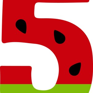 PNG Files Watermelon Numbers Clip Art Set Digital Download Summer Time ...