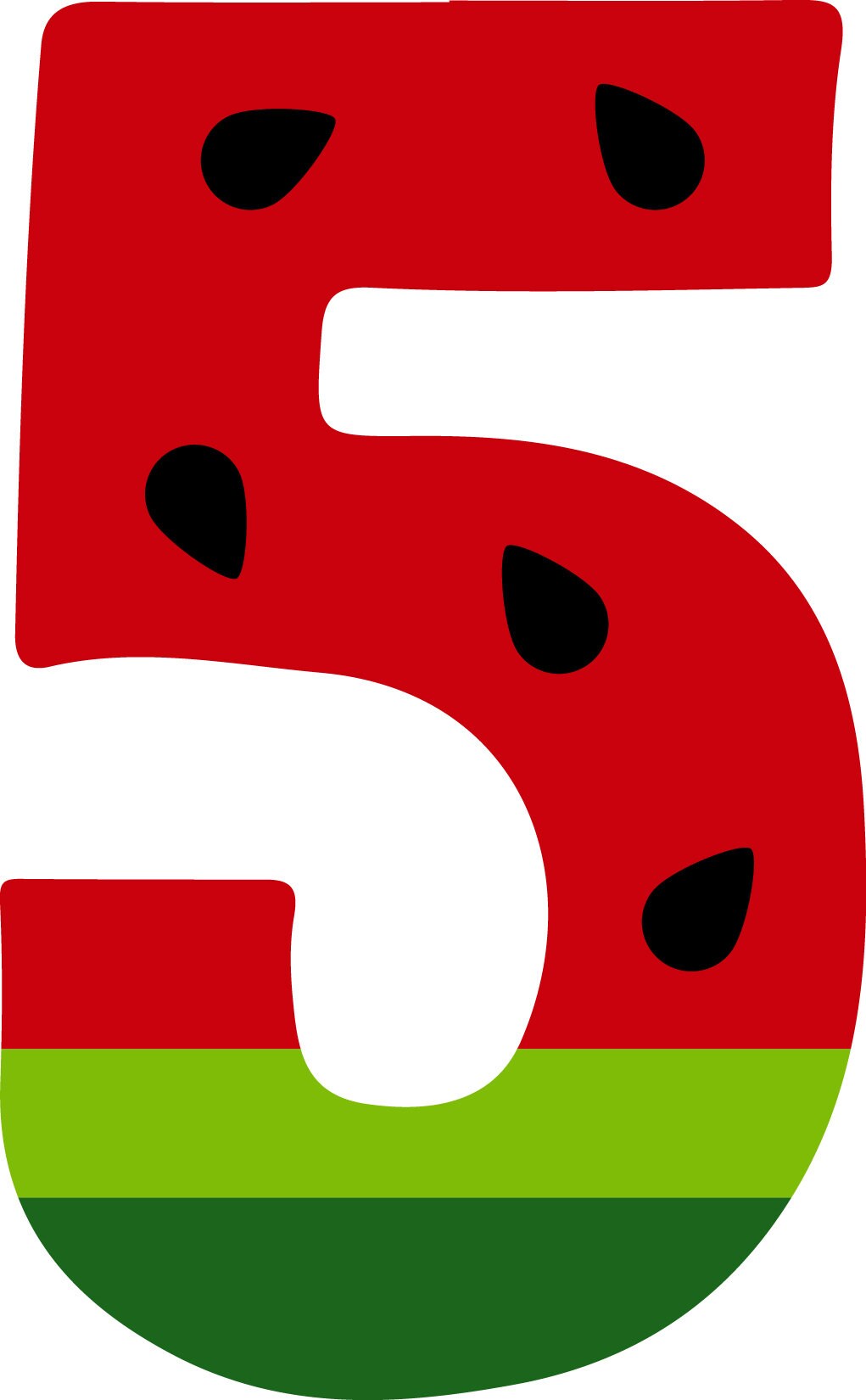 PNG Files Watermelon Numbers Clip Art Set Digital Download Summer Time ...