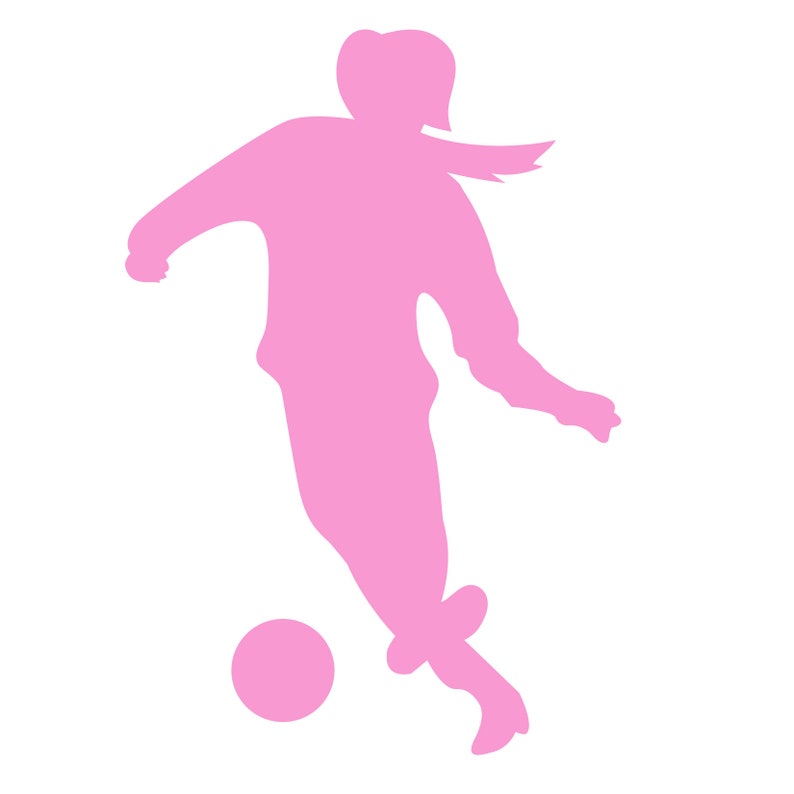 Pink Soccer Players Silhouette Clip Art Set, PNG Files - Etsy