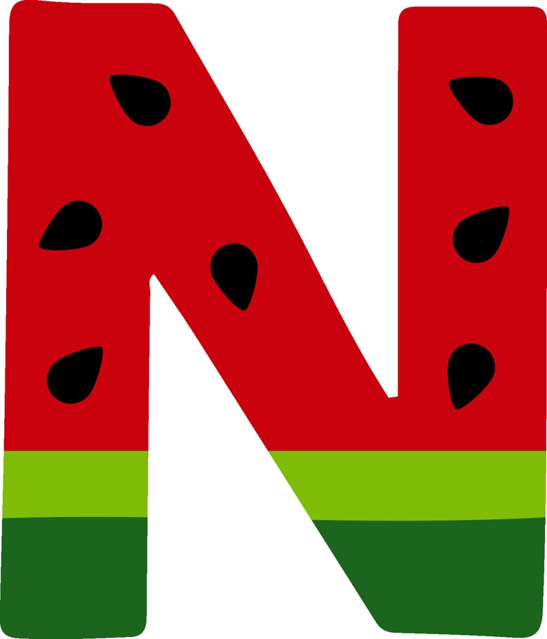 Watermelon Letters Clip Art Set Digital Download PNG Files - Etsy