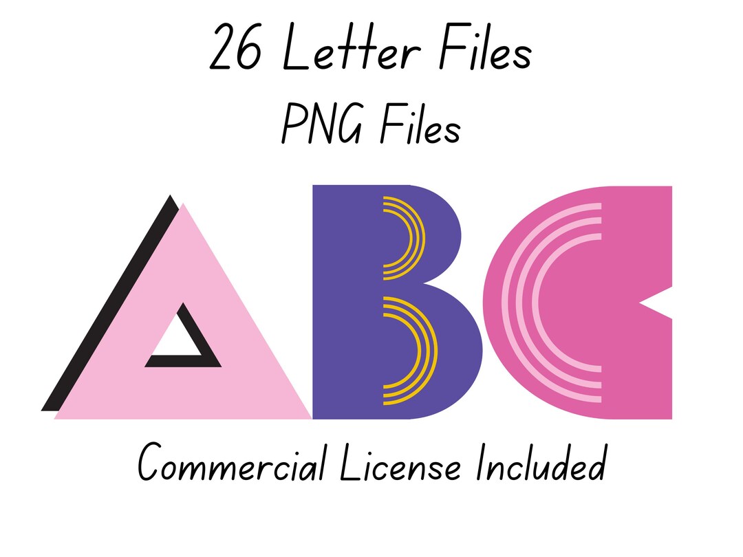 PNG File | Nostalgia Alphabet Letter Set | Digital Download - Etsy