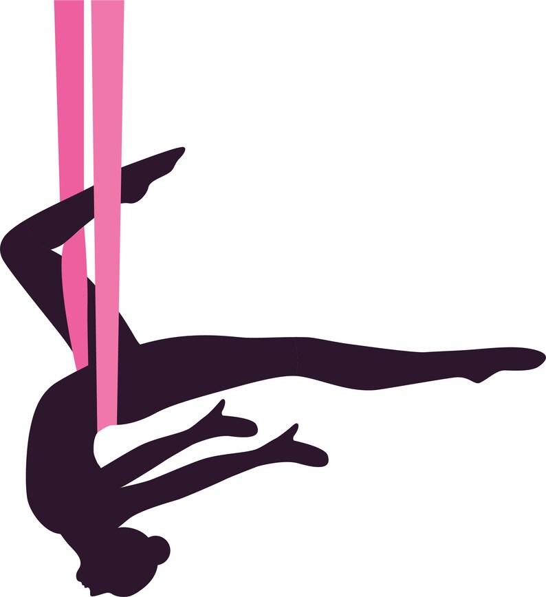 PNG- Aerial Yoga Silhouette Clip Art Set, PNG Files - Etsy