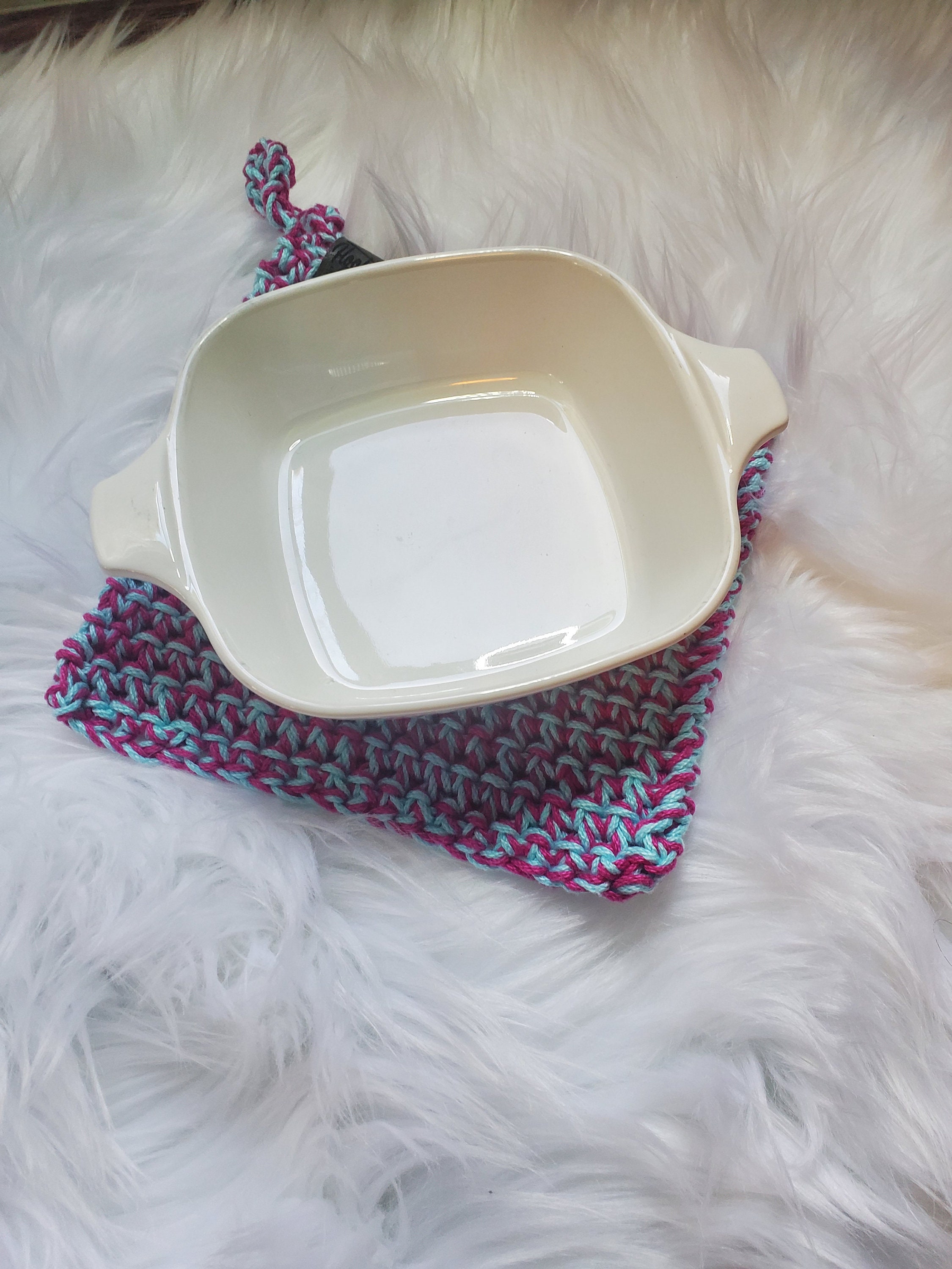 Knitted Pot Holder, Handmade Pot Holder, Kitchen Accessories, Baking ...