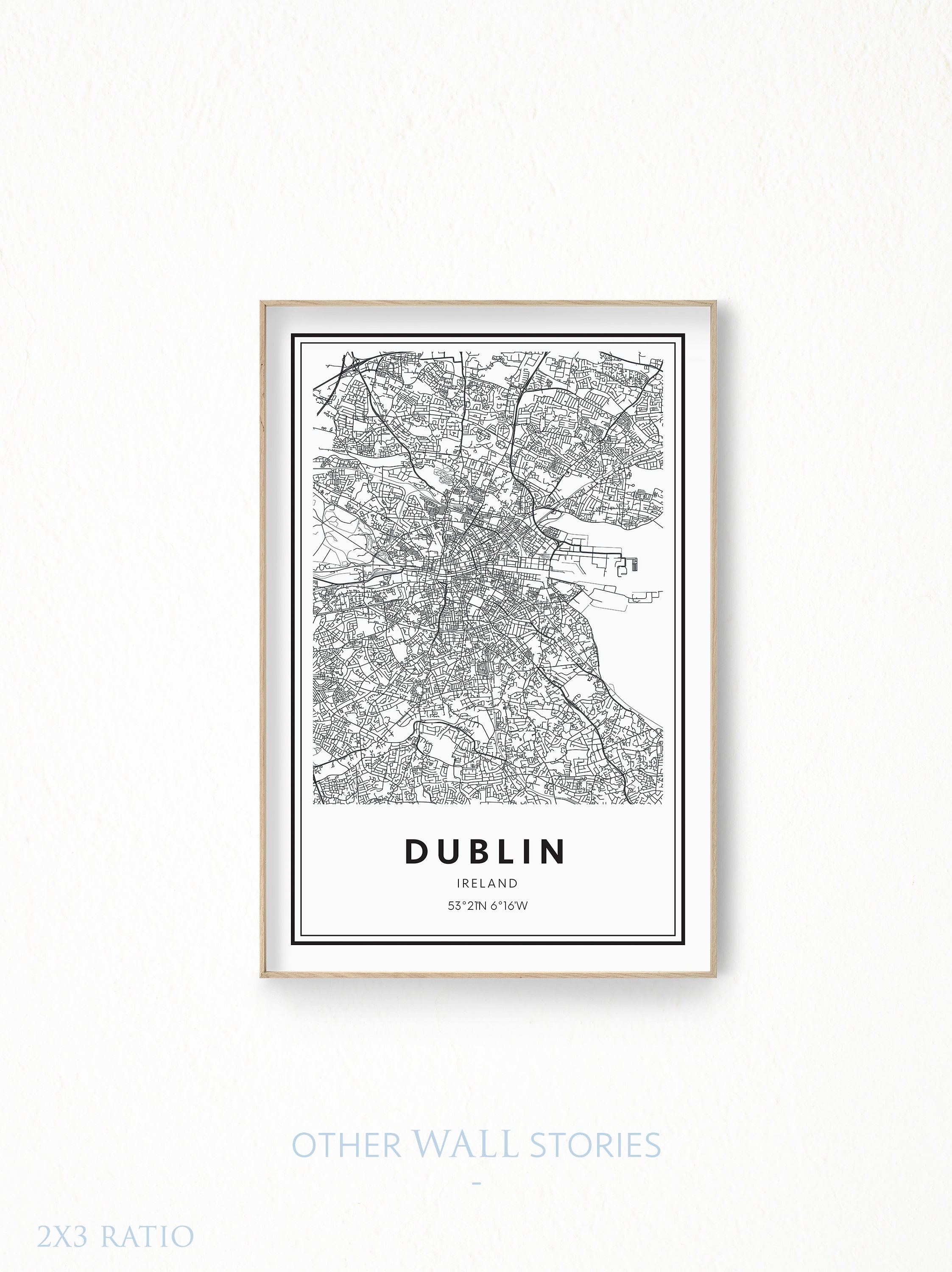 Dublin Map Dublin Printable Map Ireland City Map Dublin Map - Etsy