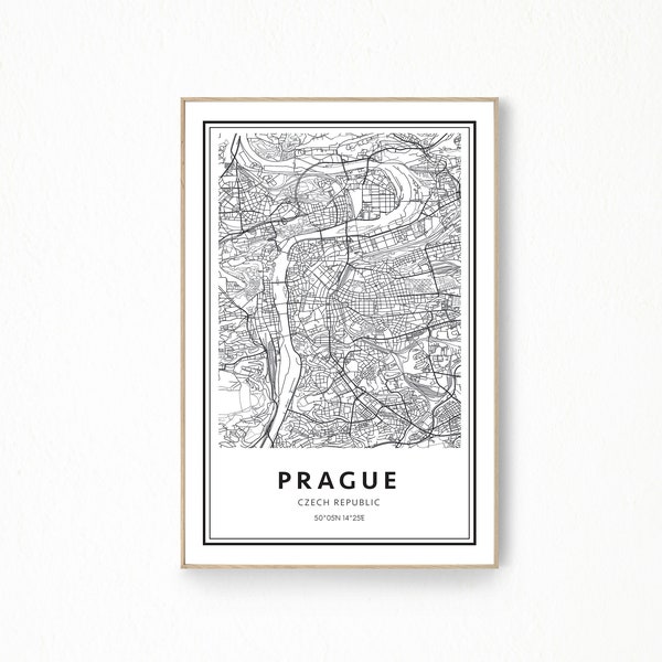 Prague Map Print - Etsy
