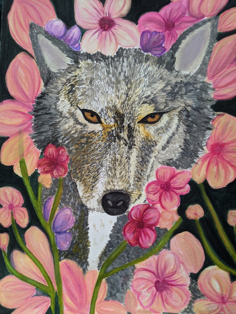 Spring Wolf in the Forest - Etsy