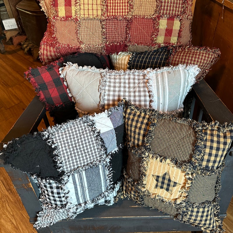 Rag Quilt Pillow - Etsy