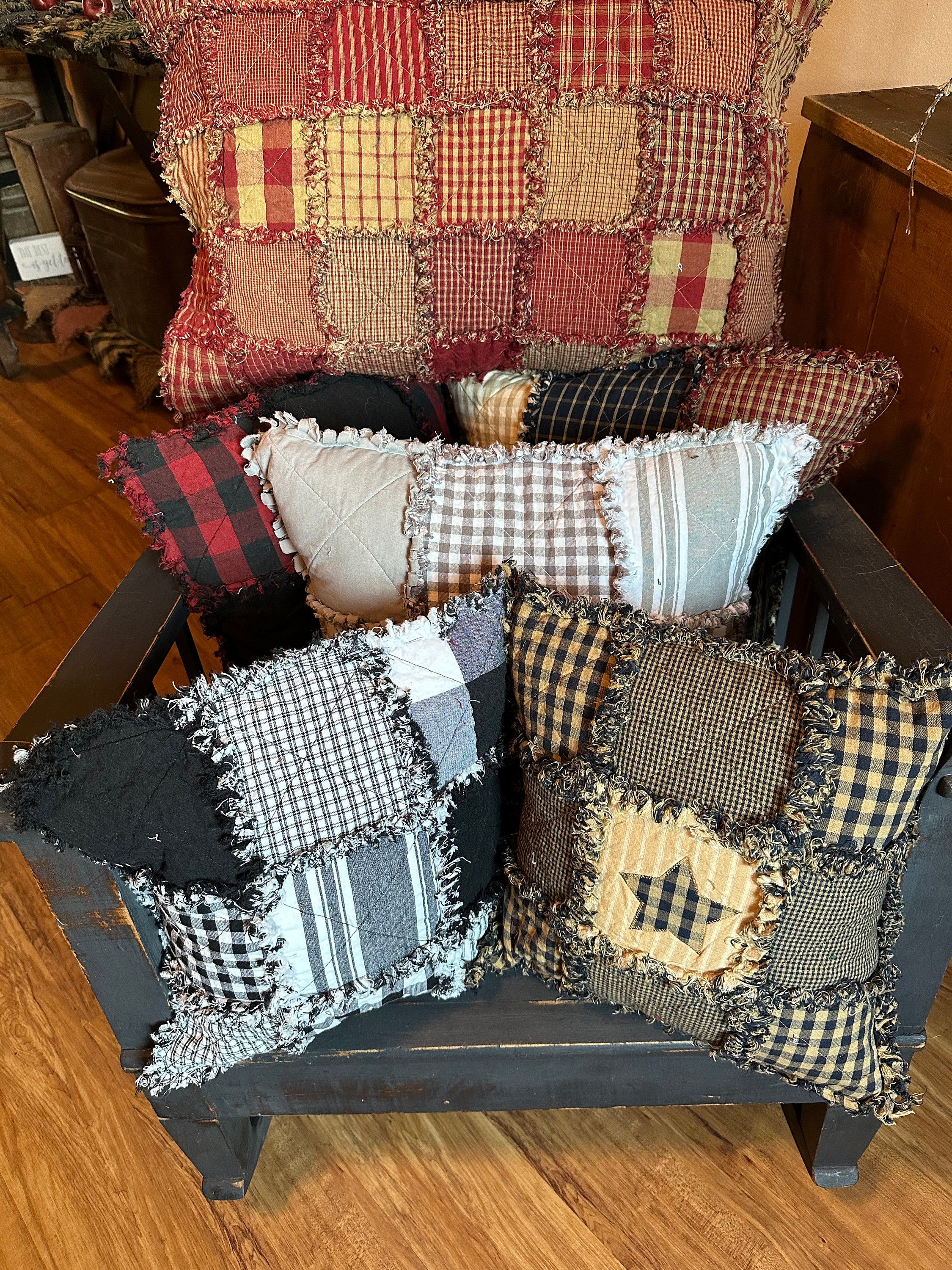 Handmade Bed Size Rag Pillow Covers - Etsy