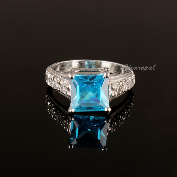 Blue Zircon Ring - Etsy