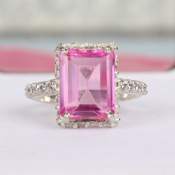 Pink Gemstone Ring - Etsy