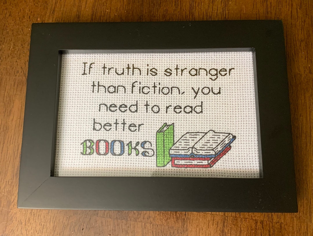 Truth is Stranger Than Fiction - Book Themed Cross Stitch - Easy - Etsy