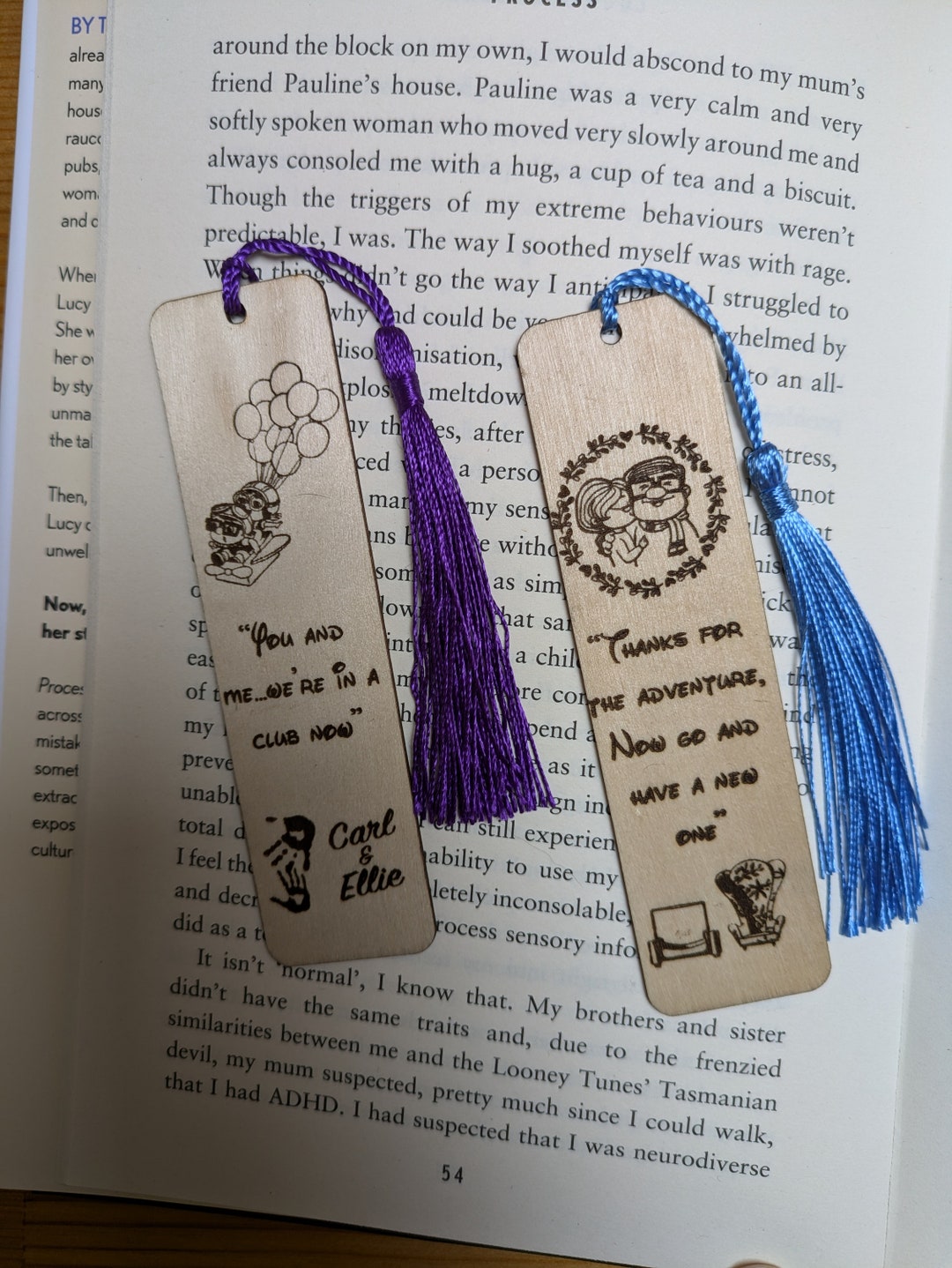 Disney Inspired up Carl and Ellie Bookmarks - Etsy UK