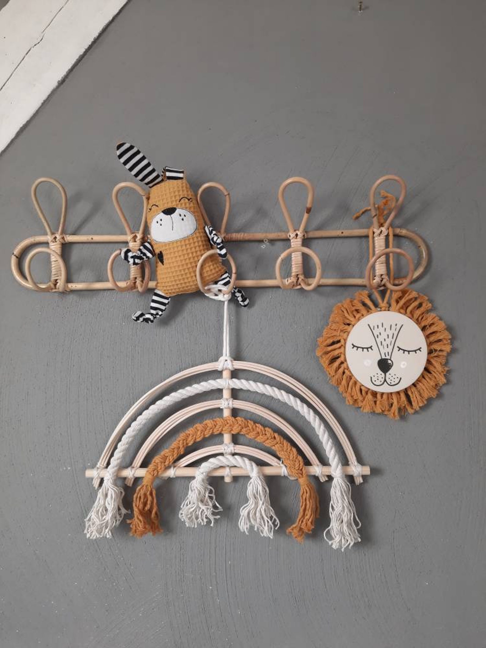 Wall Hanging Lion or Bear Different Colors and Sizes | Etsy UK