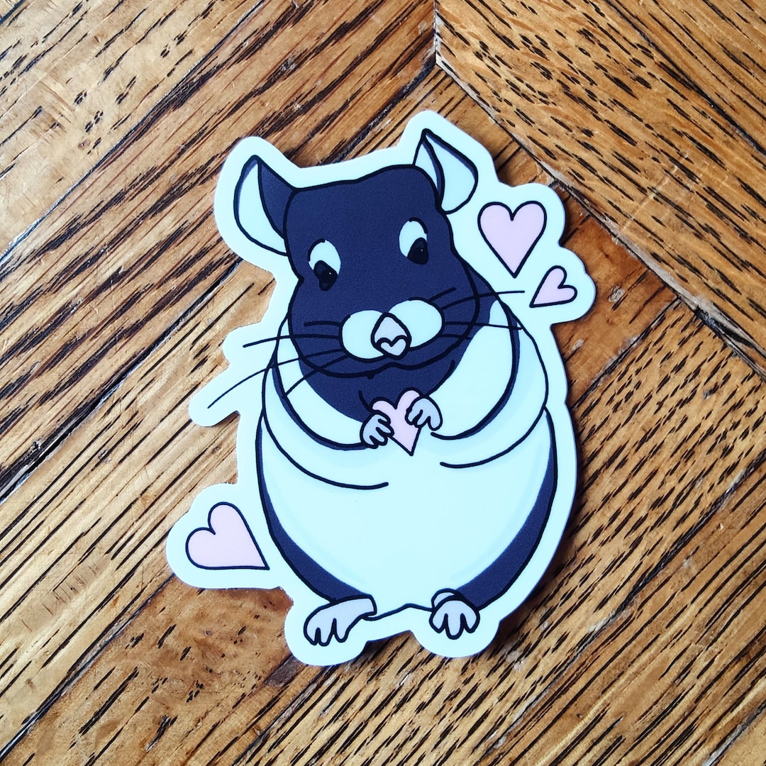 Chinchilla Sticker, Cute Animal Sticker, Hand Drawn Furry Friend, Heart ...