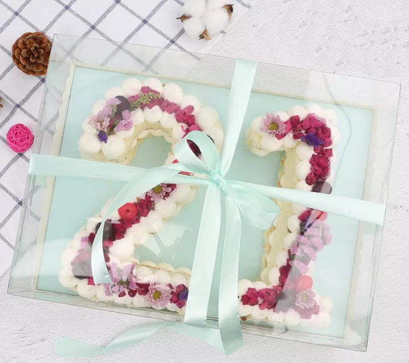 Large Rectangle Clear Cake Box for Alphabet Number Cakes and | Etsy Canada