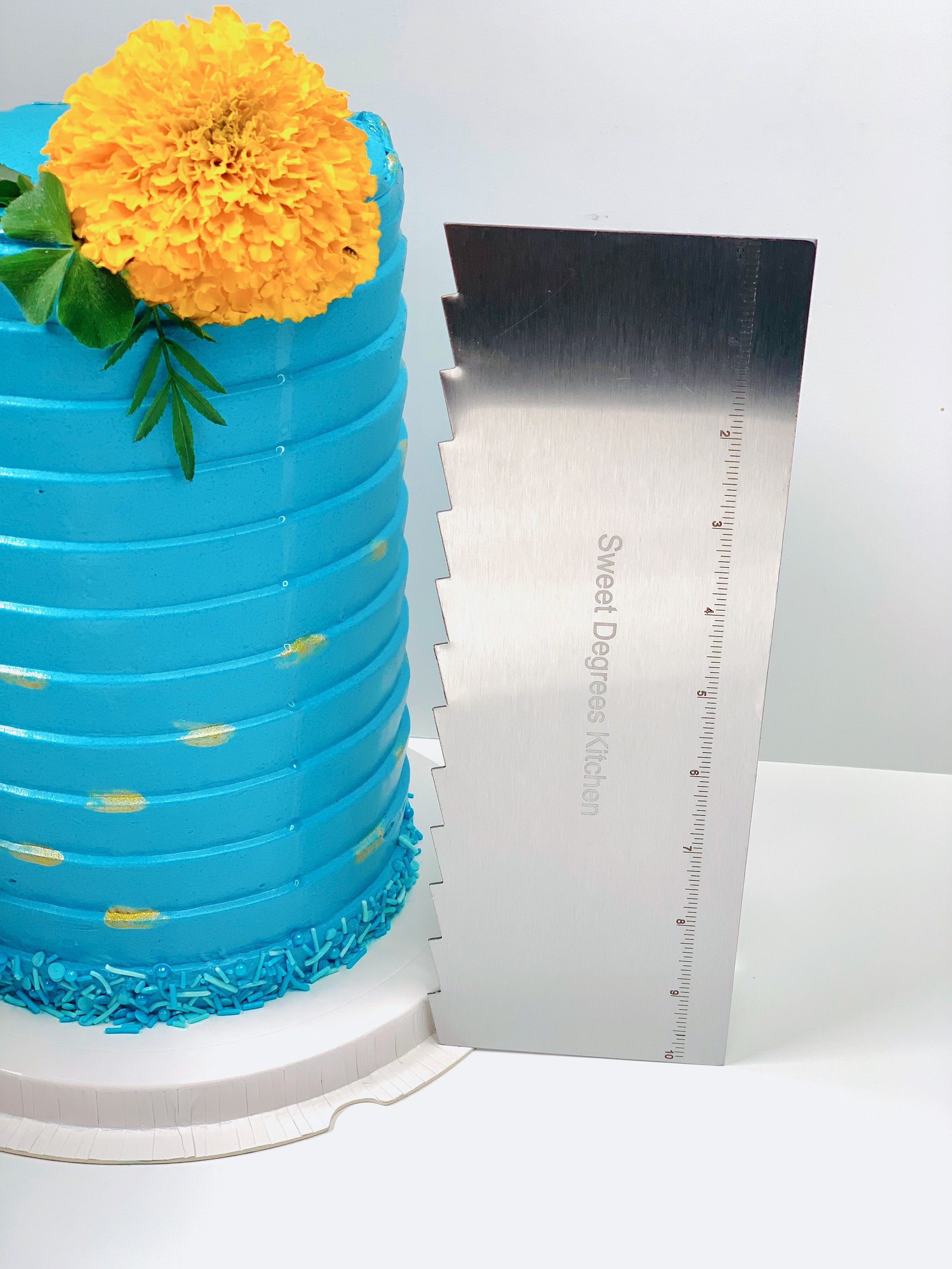 Stainless Steel Double Sided Cake Scraper Metal Icing - Etsy