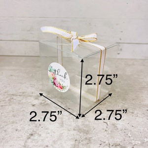 10 Pcs Small Square Clear Wedding Favor Boxes With Gold Edge Ribbon ...