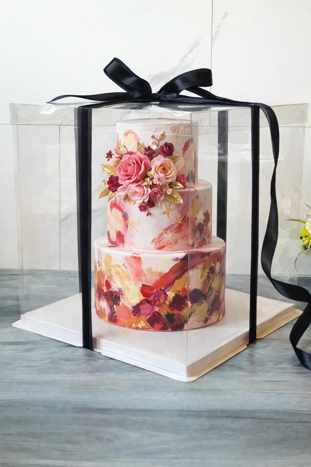 10 Sets Tall Clear Cake Boxes 13x13x14 With Ribbon, Luxury Cake Display ...