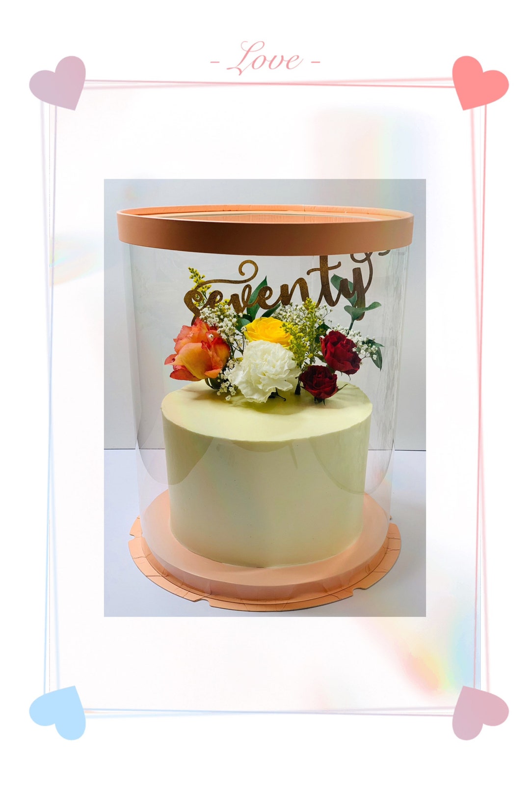 Pink Tall Clear Round Cake Boxes - 10" D by 12.5" H - Clear Cake Box ...